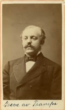 Text på kortets baksida: "Greve Adam Fredrik af Trampe, f. 1854. Boh ...