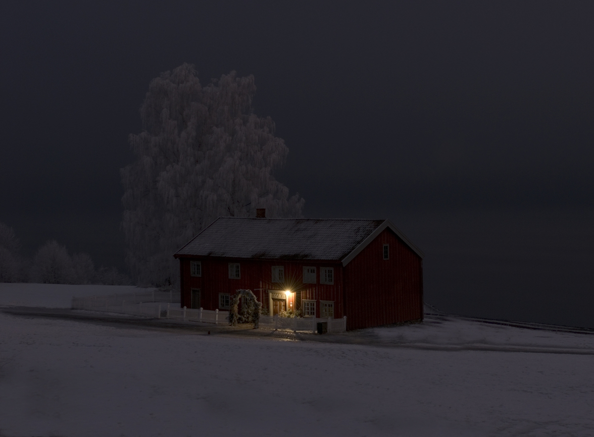 Julestemning ute på Domkirkeodden. Vinter, Juletre, Juletre med lys ...