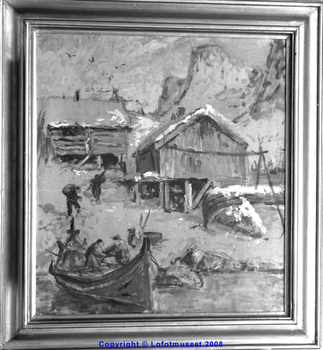 Fotografi av ett maleri av Gunnar Berg som henger i Gunnar Berg ...
