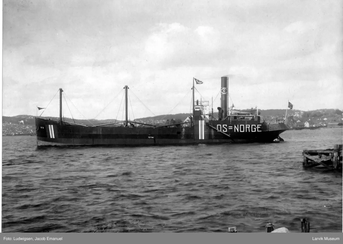 Fartøy, dampskip, d/s OS. - Larvik Museum / DigitaltMuseum