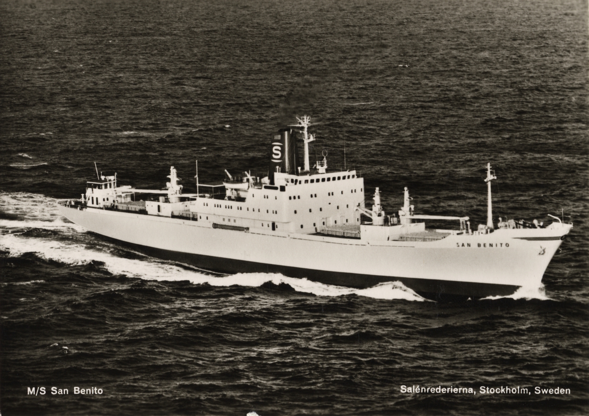 Nr 109 ms SAN BENITO. Kylfartyg, byggt 1957 vid Eriksberg, för RAB ...