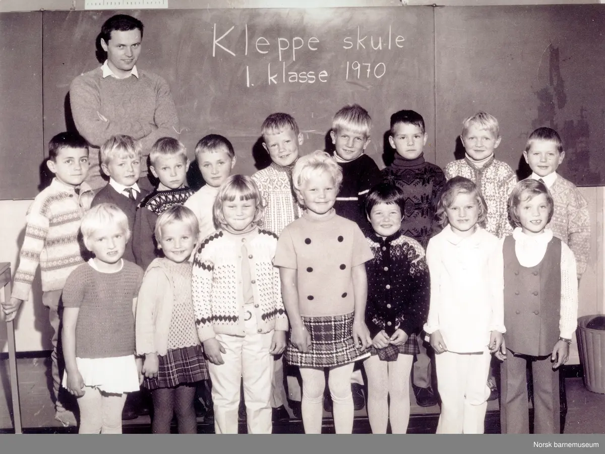Klassebilde, 1 klasse, Klepp Skole - Stavanger skolemuseum / DigitaltMuseum