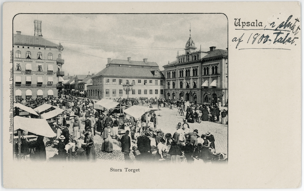 Brevkort - Stora Torget, Uppsala - Upplandsmuseet / DigitaltMuseum