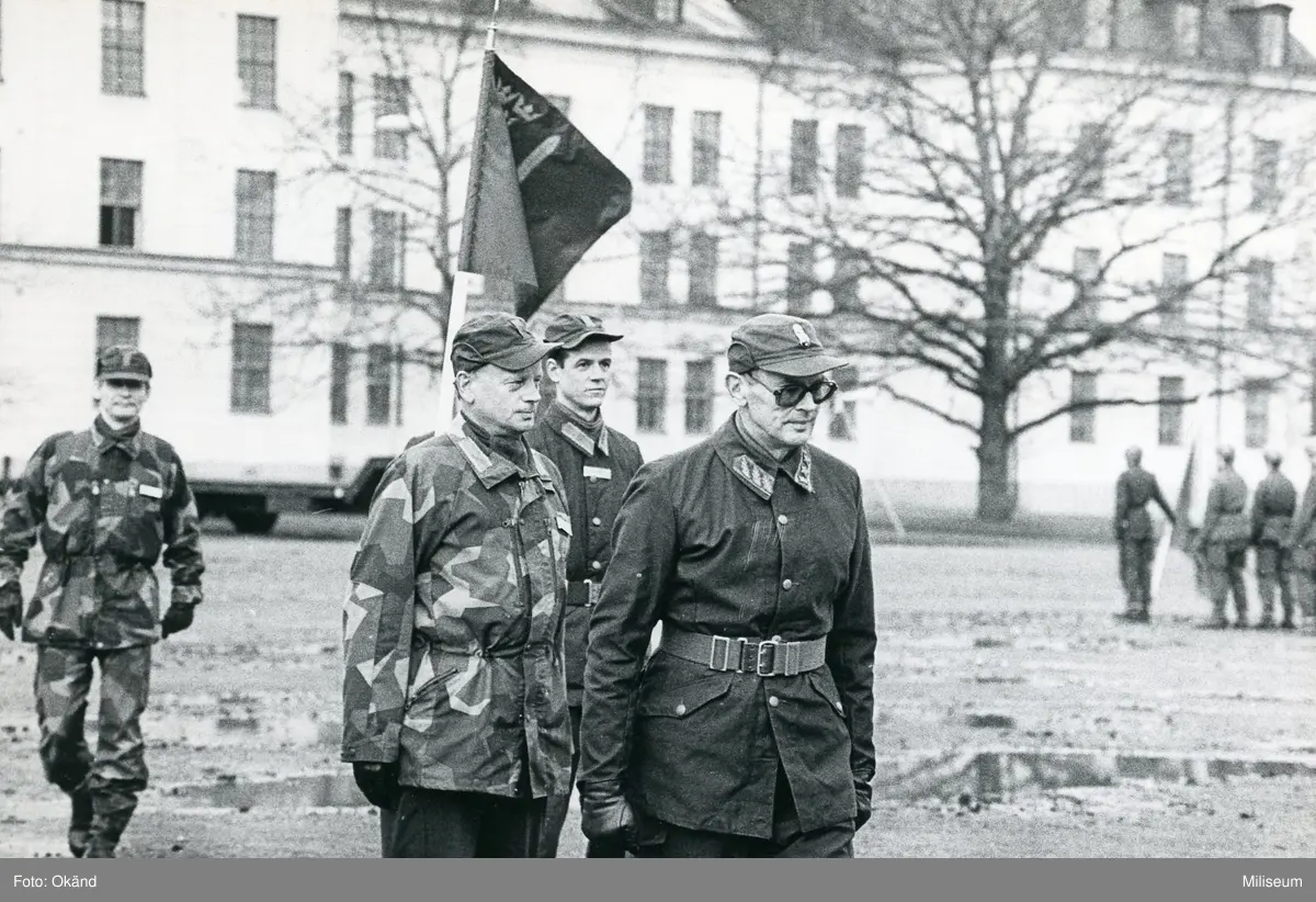 Militärbefälhavarens Inpektion av Ing 2. På kaserngården. Gustaf Welin ...