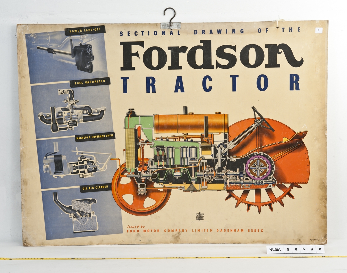 Plakat : Fordson Tractor. Section drawing - Vitenparken Campus Ås ...