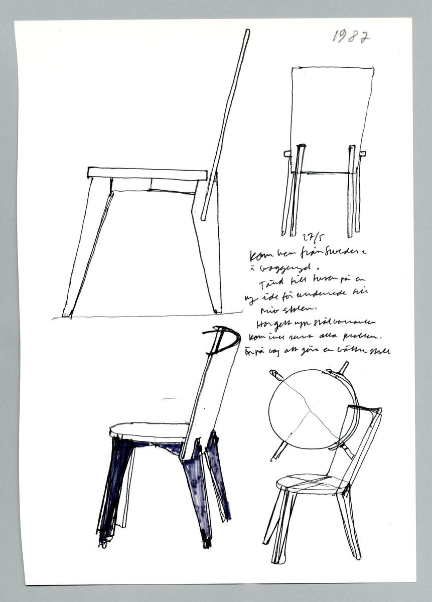 Stol [skiss] - Designarkivet / DigitaltMuseum