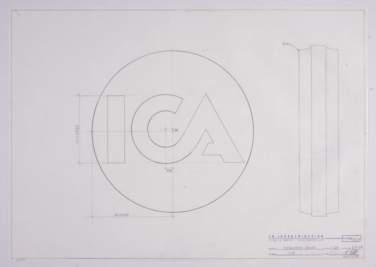 ICA-skyltar [ritning] - Designarkivet / DigitaltMuseum