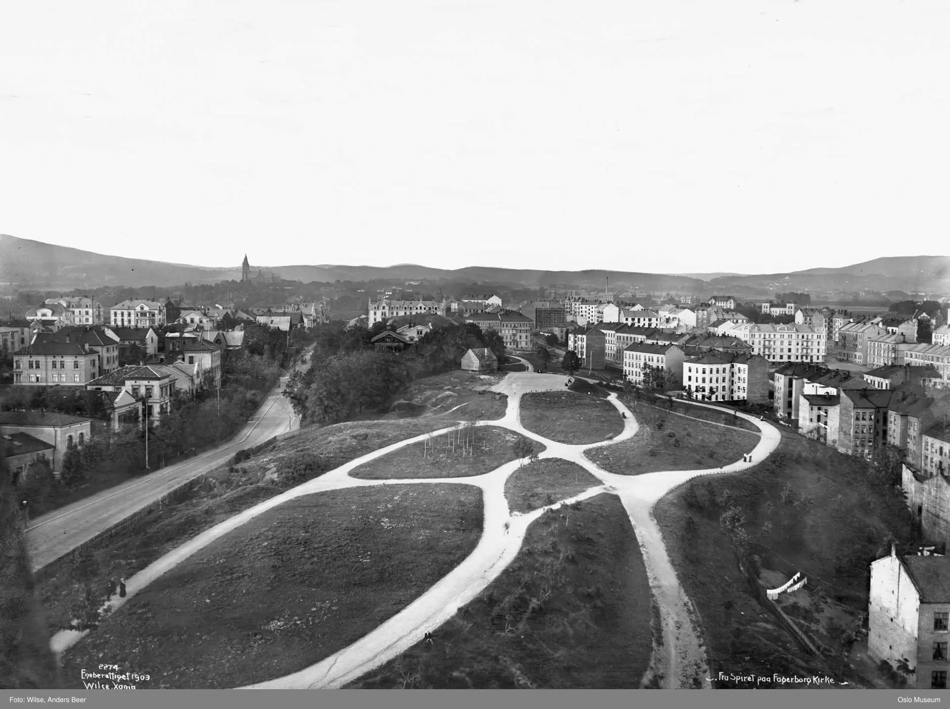 Fra Spiret paa Fagerborg kirke. - Oslo Museum / DigitaltMuseum