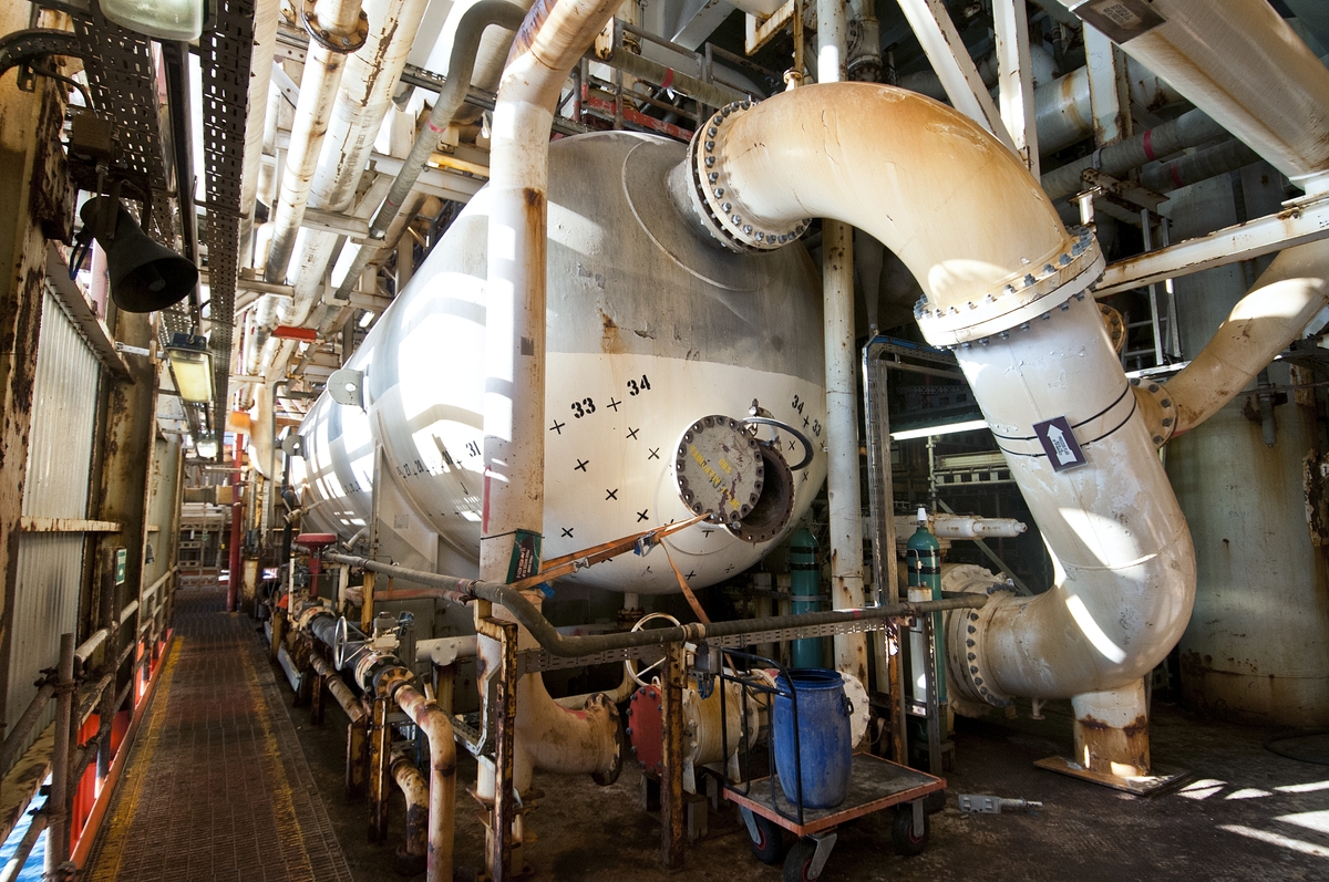 Tank for processfluid på den nedstengte Valhall PCP (process and ...