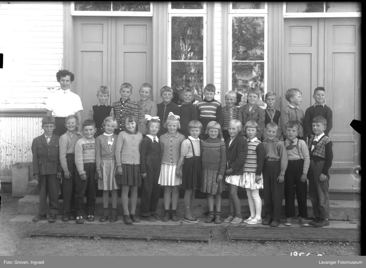 Skolebilde Fra Folkeskole Hegle Skole Levanger Fotomuseum