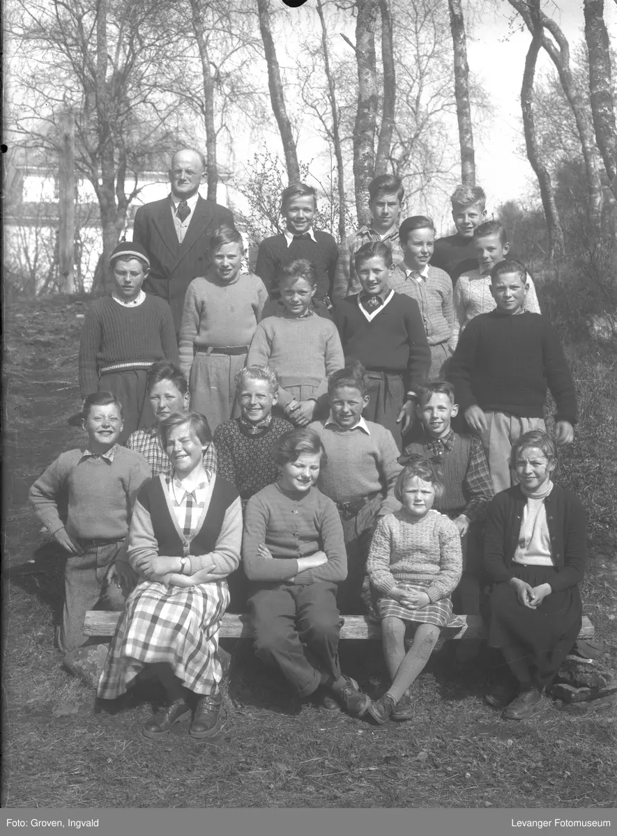 Skolebilde Fra Folkeskole Nesheim Skole Levanger Fotomuseum