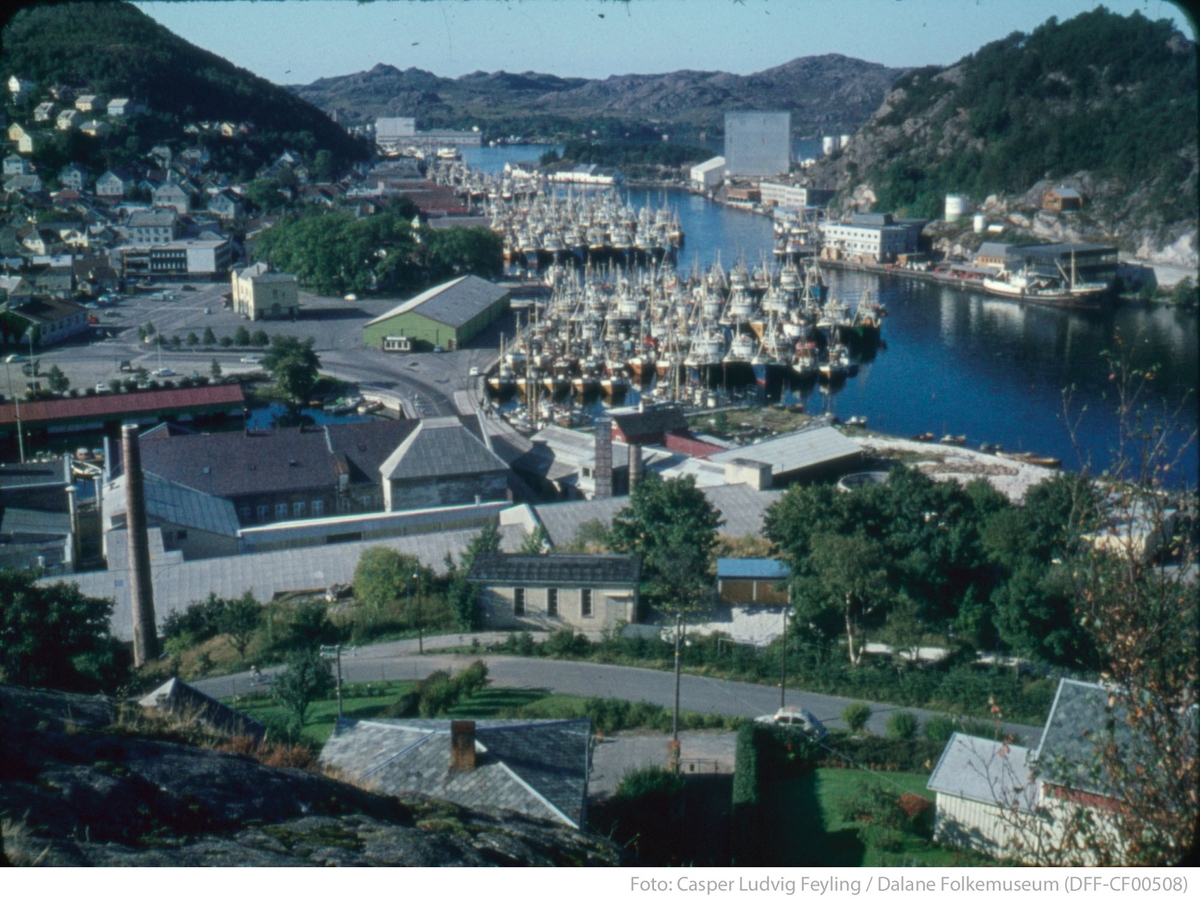 Egersund sentrum, Gruset og Vågen sett fra Kråkefjellet - Dalane ...