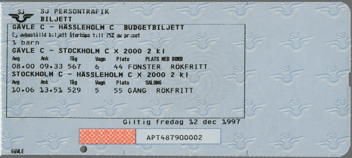 Enkelbiljett - Järnvägsmuseet / DigitaltMuseum