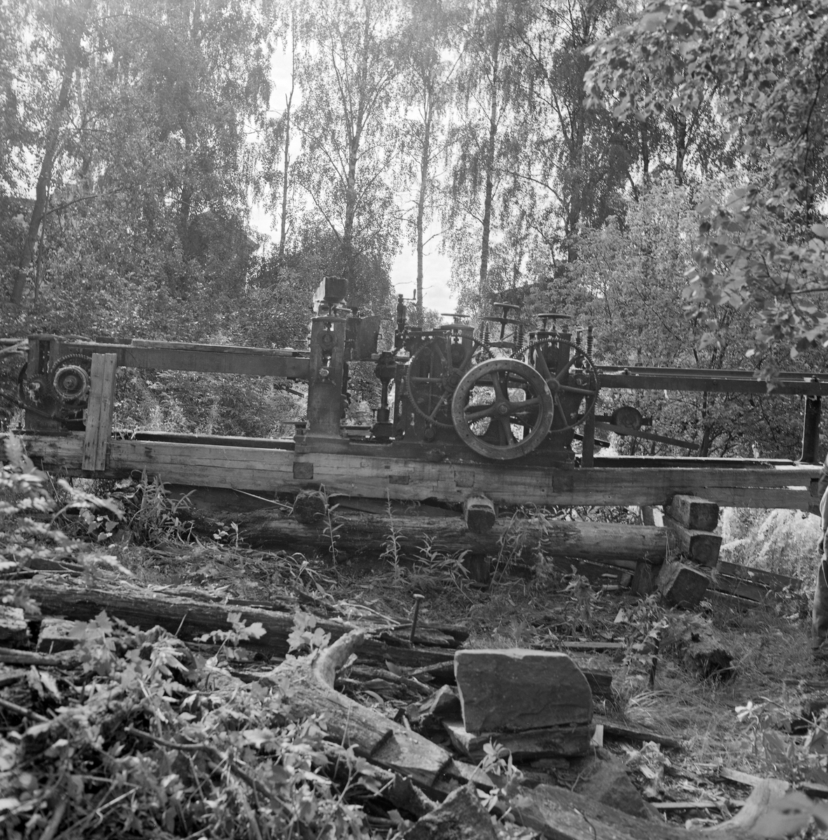 Maskinhøvel, lagd for planing og glatting av skurlast, fotografert ...