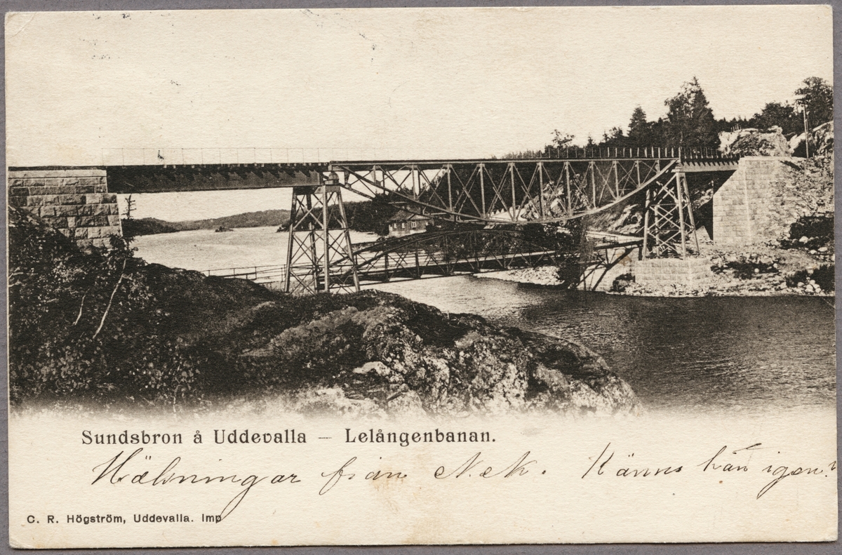 Sundsbron å Uddevalla Lelångebanan. Mellan Färgelanda och Hogsjön ...