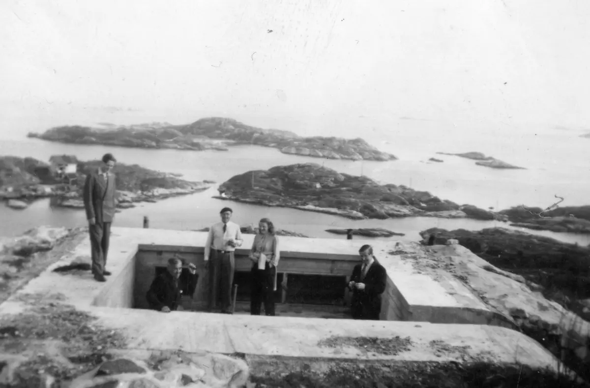 På Krikken like etter krigen. Fra v. Tore Bergsten, Olaf Tangen ...