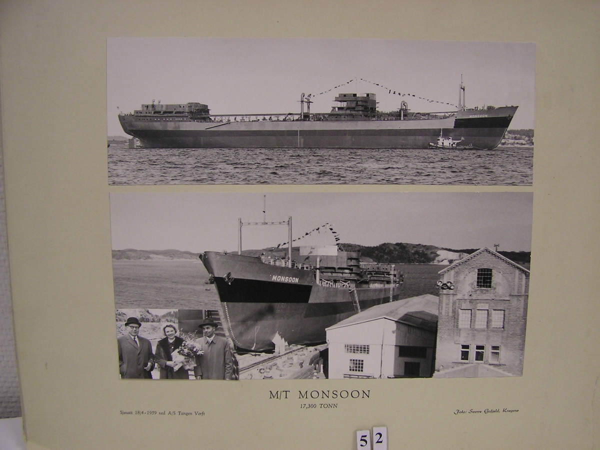 Tankbåt "Monsoon". Tangen Verft. Kragerø - Telemark Museum / DigitaltMuseum