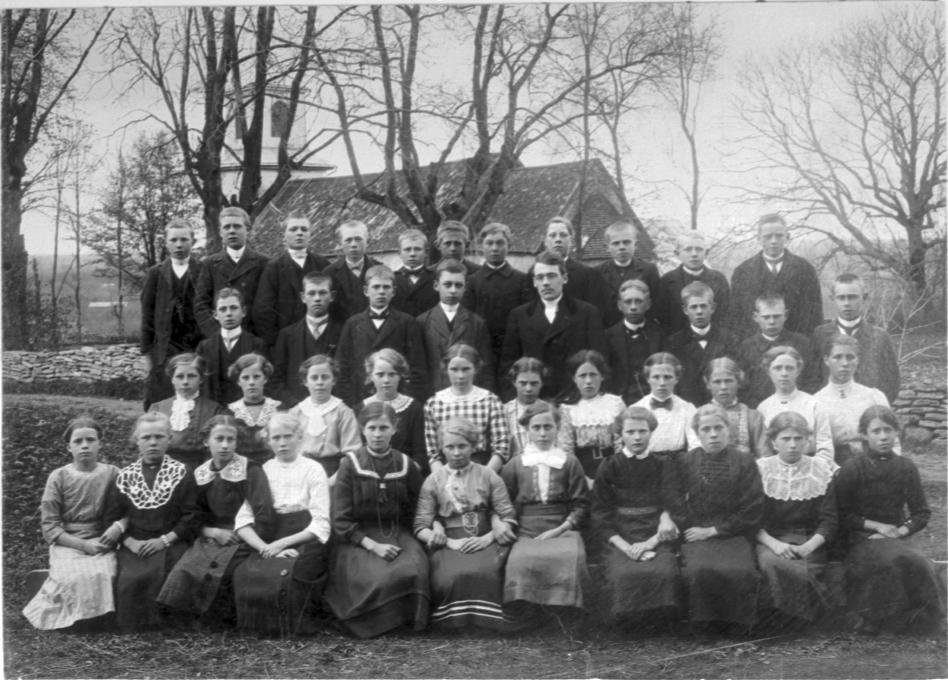 Konfirmation 1914. Rad 1 fr. v. Elin Lager, Elin Persson, Elin ...