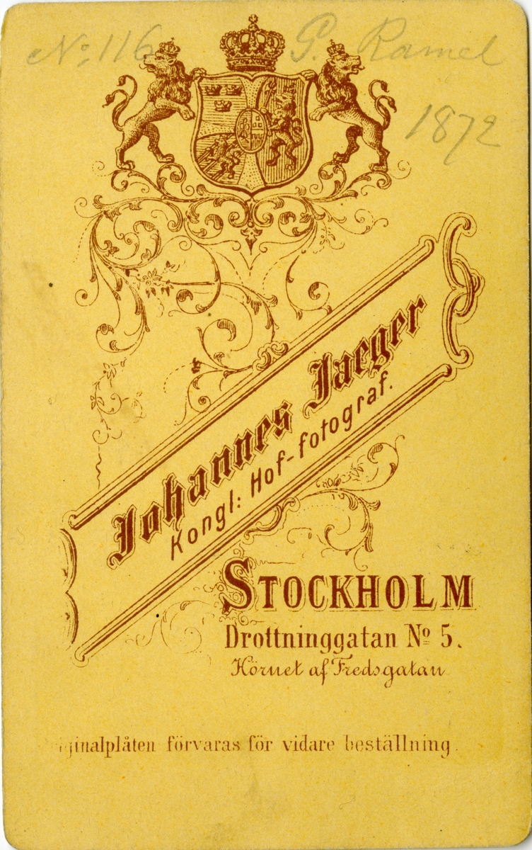 Porträtt av Gustaf Malte Ramel, underlöjtnant vid Skånska ...