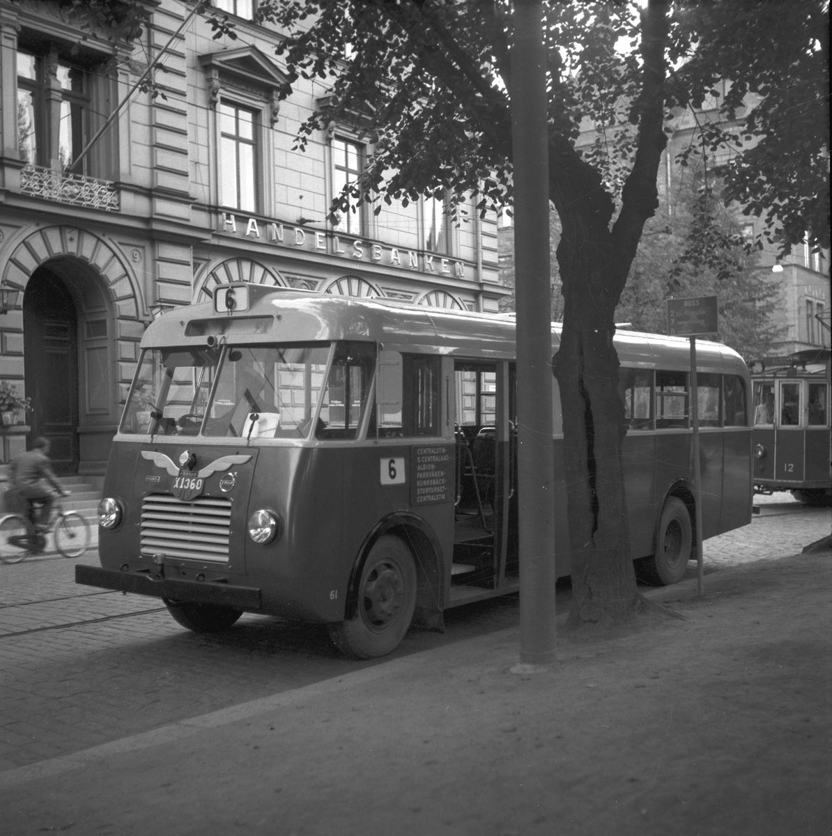 Nya busslinjer från invigningen. 25 september 1948. Busslinje 6 ...