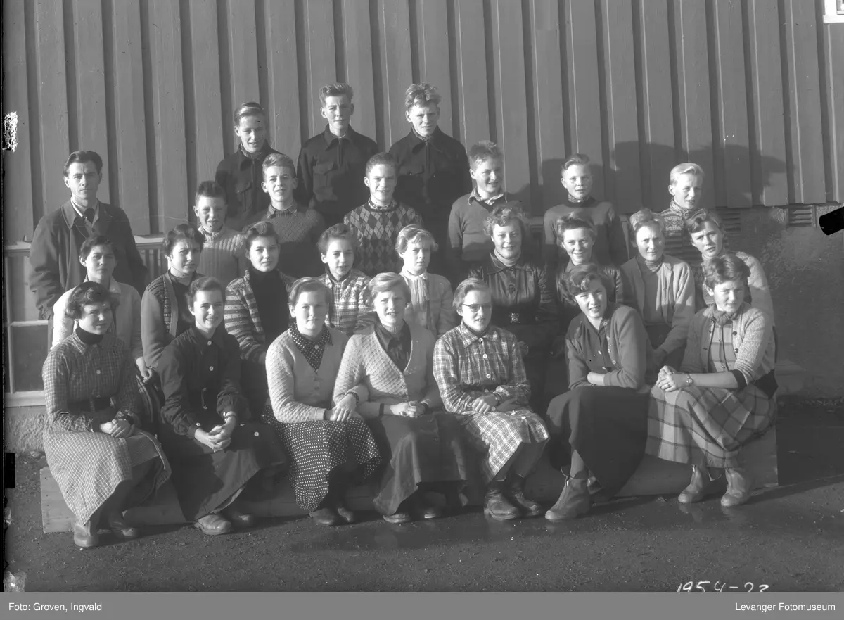 Skolebilde Fra Folkeskole Skole Ikke Kjent Levanger Fotomuseum