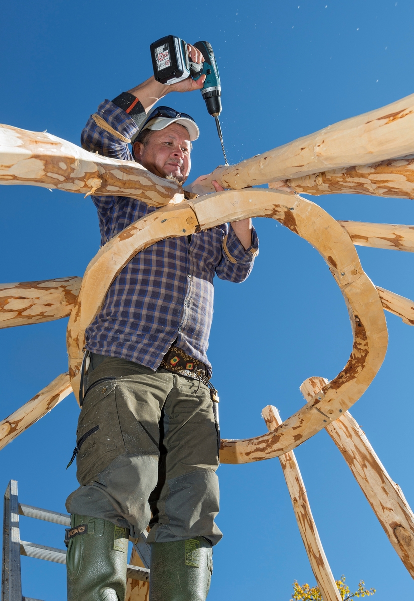 Bilde tatt under arbeidet med å bygge en rekonstuksjon av Daniel ...