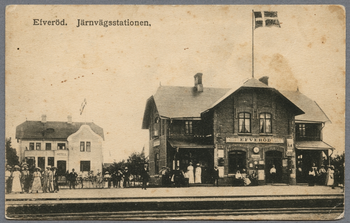 Everöds gamla station. - Järnvägsmuseet / DigitaltMuseum