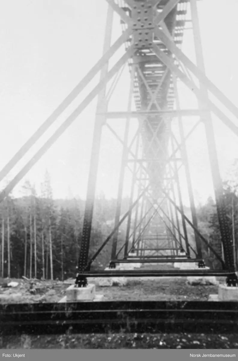 Lysedal viadukt, pillarene fotografert nedenfra - Norsk Jernbanemuseum ...